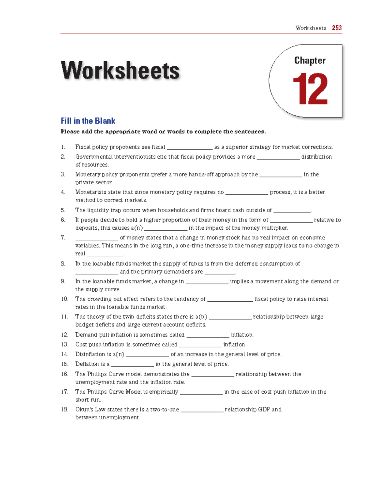 Macro Ease 4e worksheet Ch12 - 12 Chapter Worksheets 253 Fill in the ...
