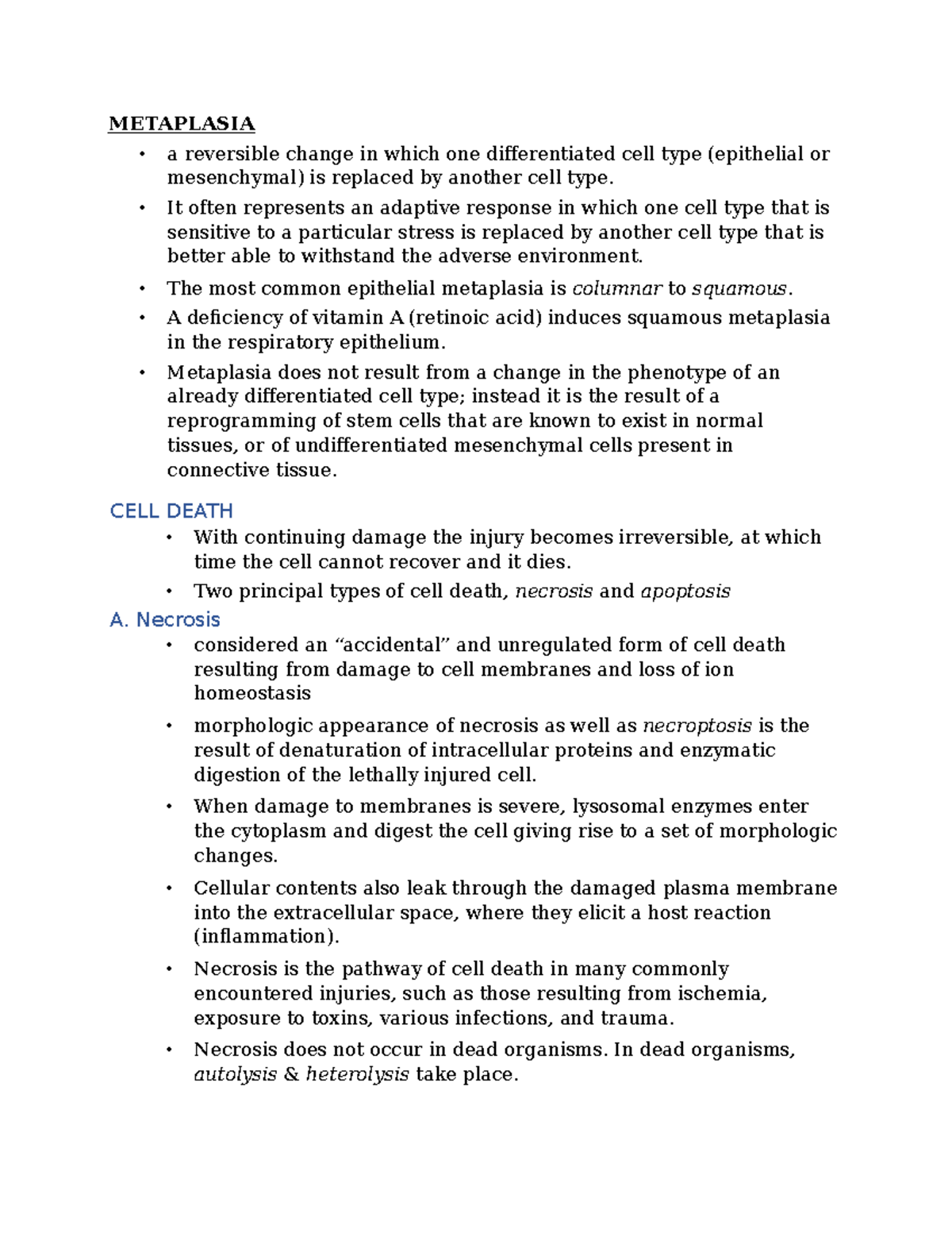 Metaplasia - METAPLASIA a reversible change in which one differentiated ...