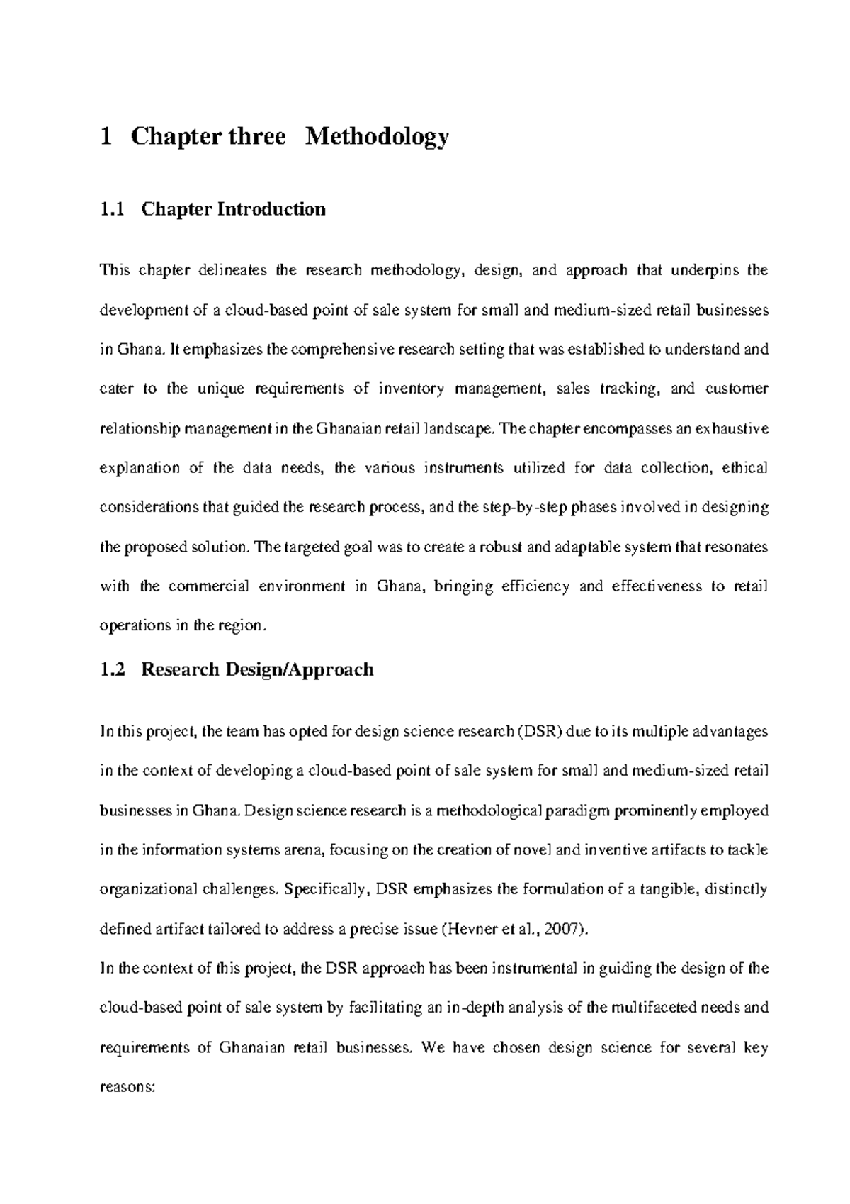 Chapter 3 - project work - 1 Chapter three Methodology 1 Chapter ...