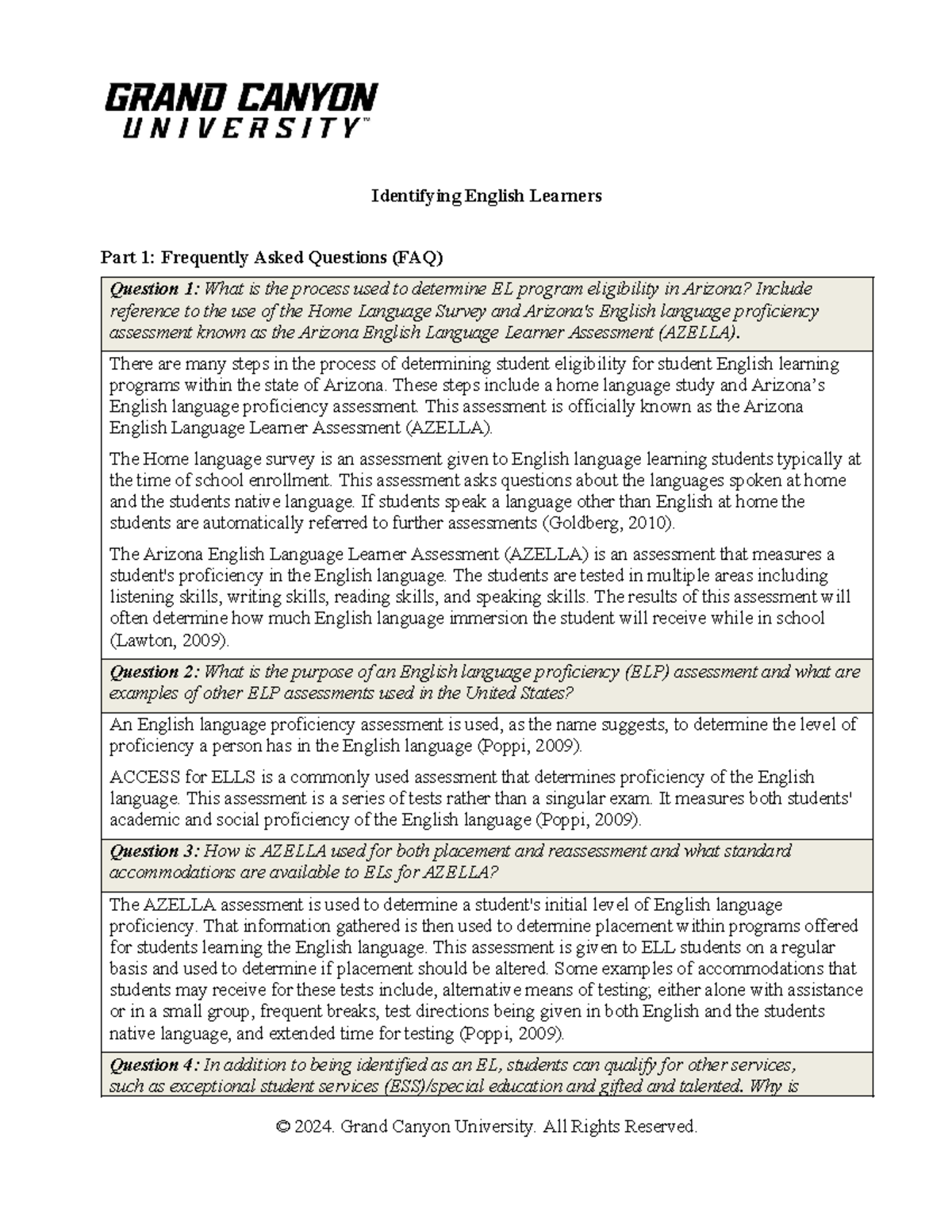 ESL440 T3 Program Eligibility for ELL Students - Identifying English ...