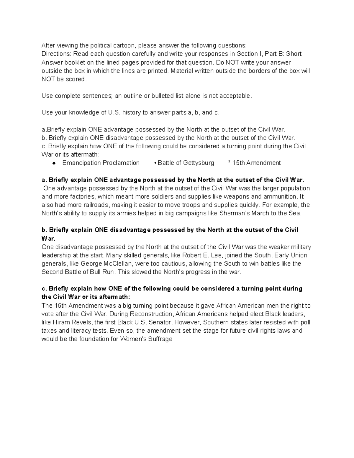 Ezekiel Bello - SAQ Reconstruction - After viewing the political ...