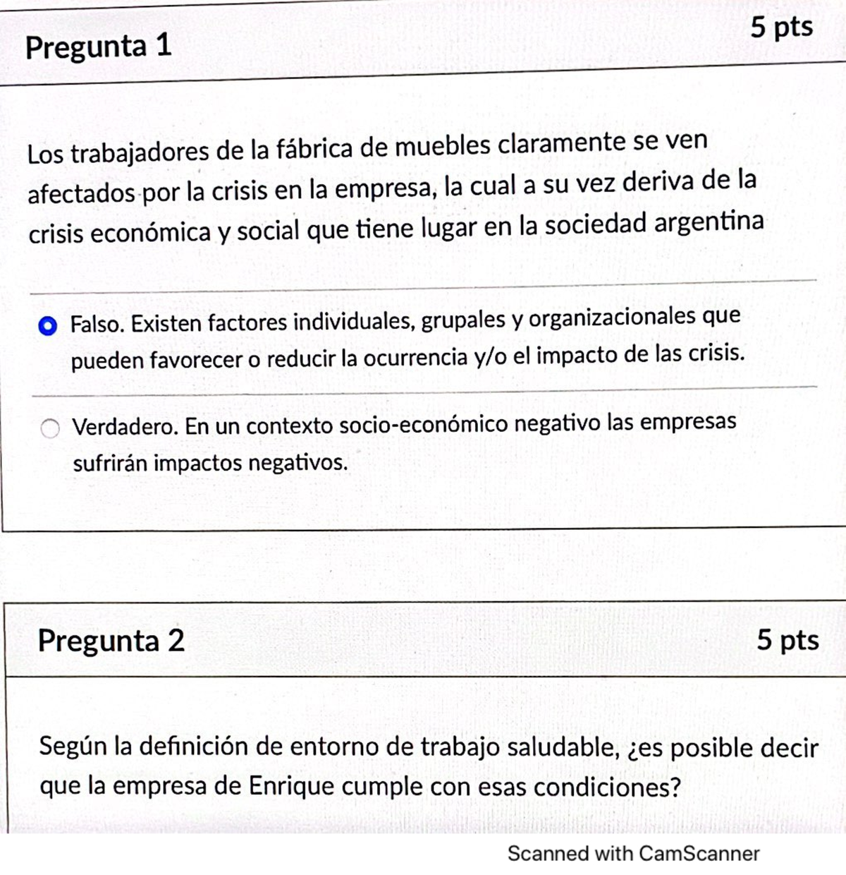 Tp 1 grupo y liderazgo - Tp1 APROBADO!!! - 5 pts Pregunta 1 Los trabajadores de la fábrica de ...