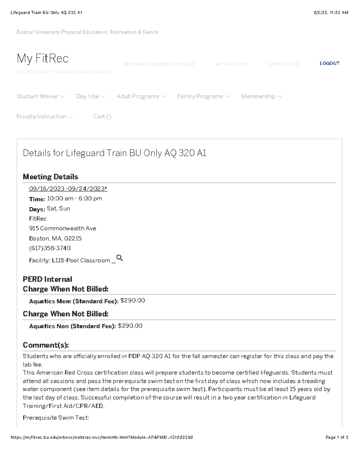 Lifeguard Train BU Only AQ 320 A1 - bu/wbwsc/webtrac.wsc/iteminfo.html ...