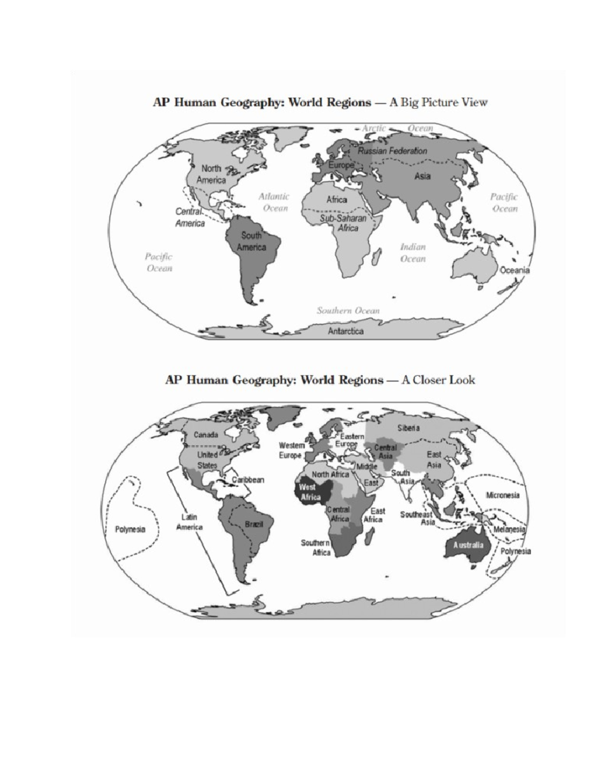 AP+Hu G+Regions+Maps - ap world regions map - AP Human Geography: World ...
