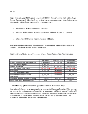 Ch14 Student Assignment Chapter 14 Assignment Answer For Ch 14