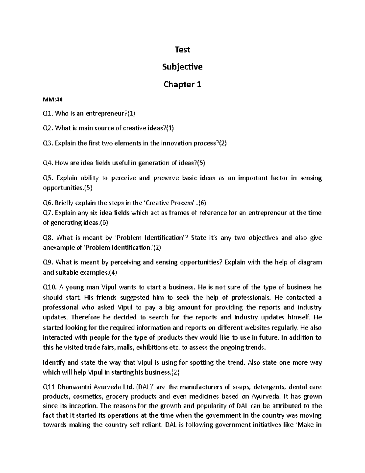 Subjective types test ch 1 - Social studies - Studocu
