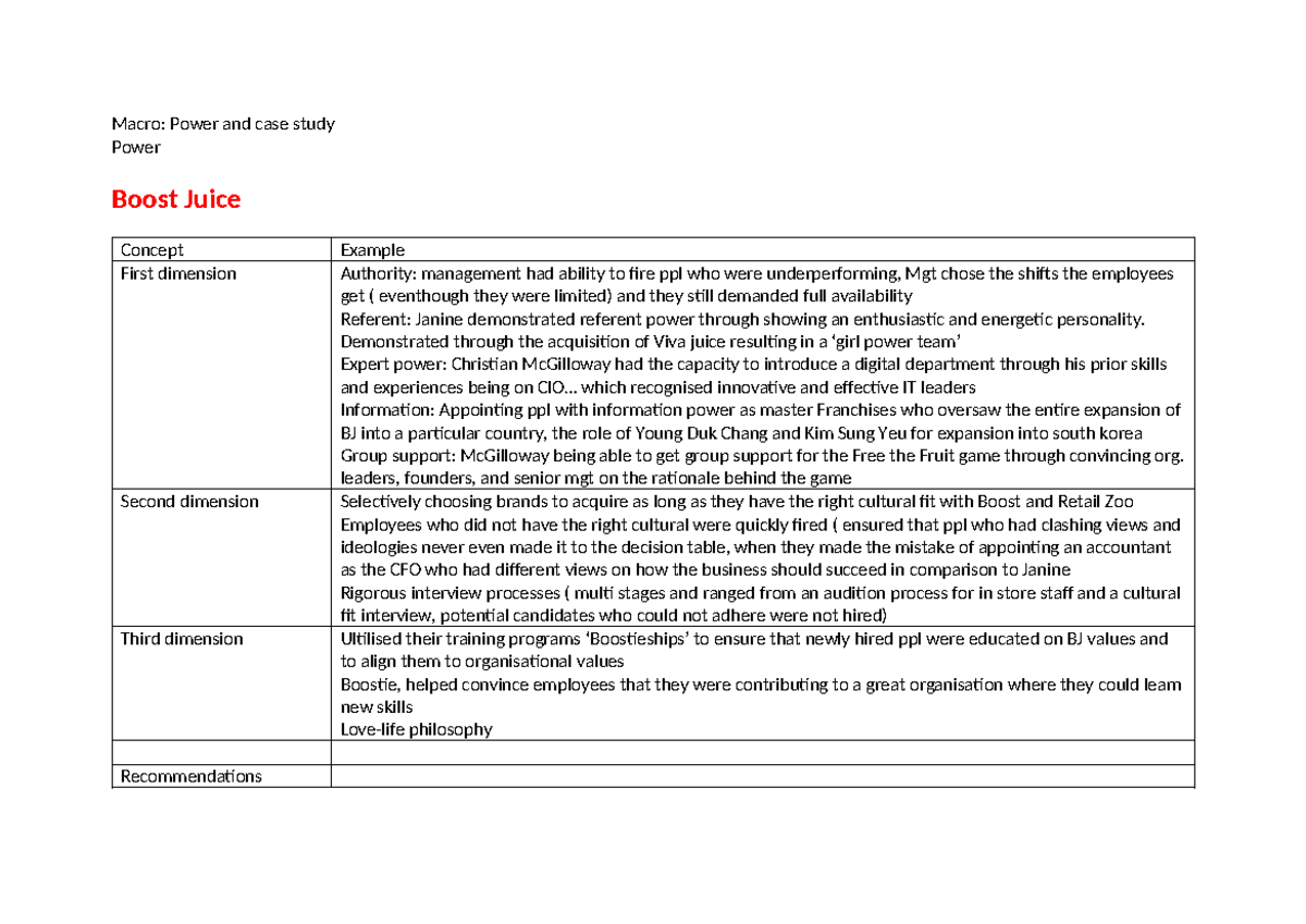 Power - note - Macro: Power and case study Power Boost Juice Concept ...
