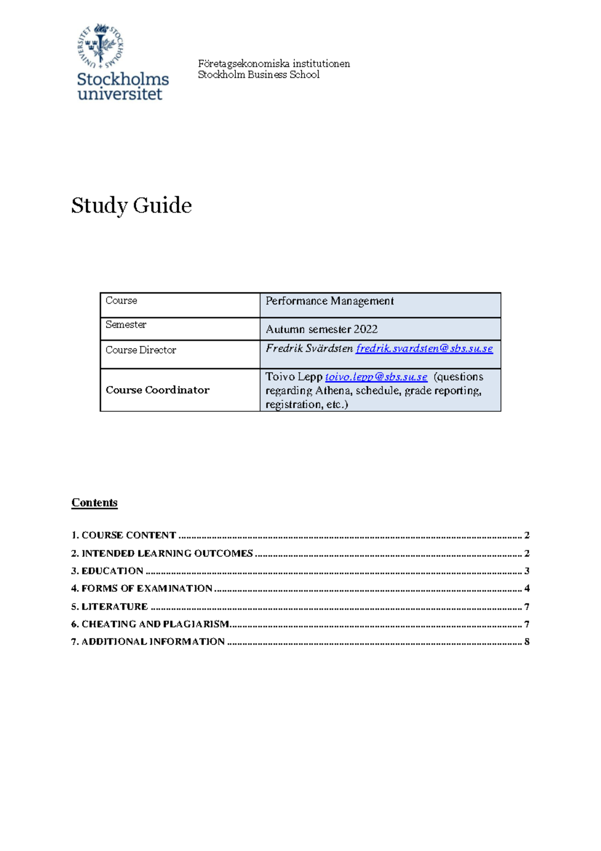 PMA Study Guide 2022 autumn - Företagsekonomiska institutionen ...