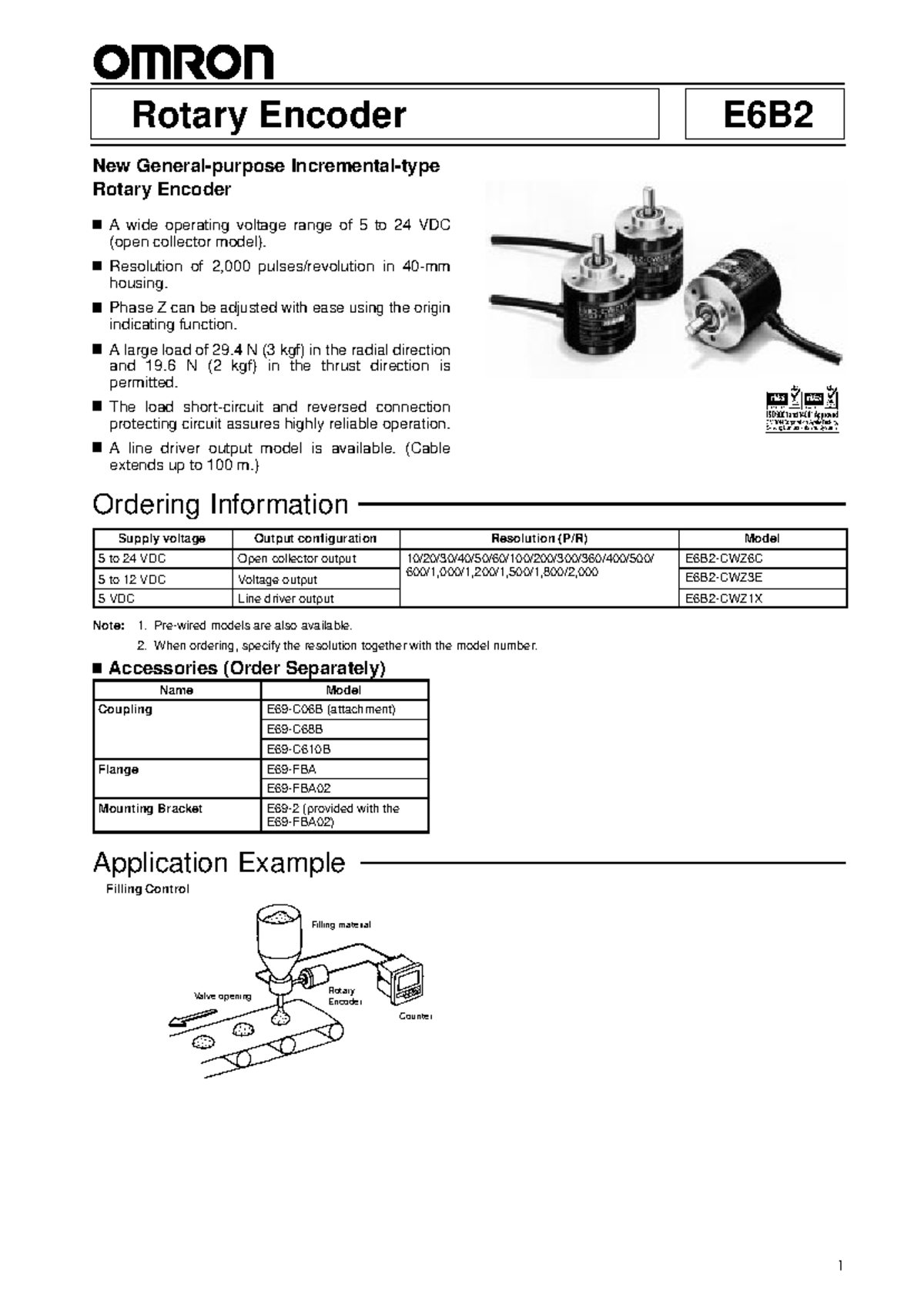 Omron Rotary Encoder E6B2 Sept2012 - Rotary Encoder E6B New General ...