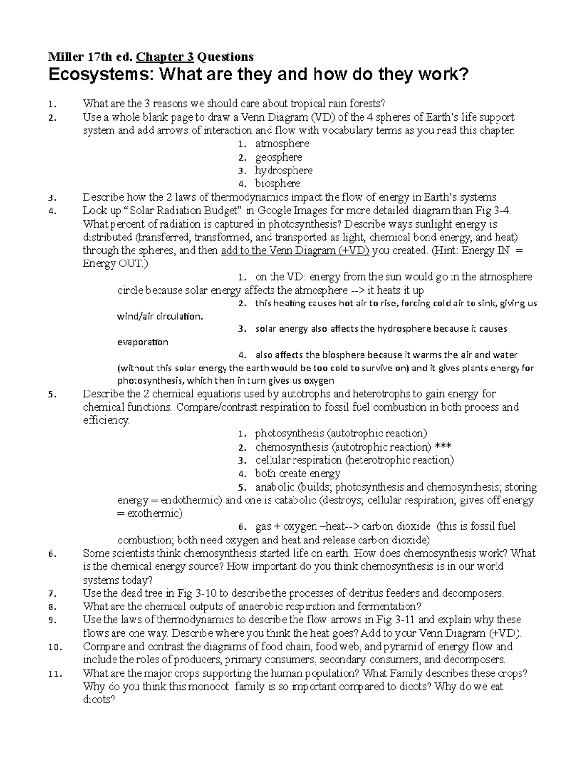 Stu Docu ENVI Sci reading guide - Miller 17th ed. Chapter 3 Questions ...