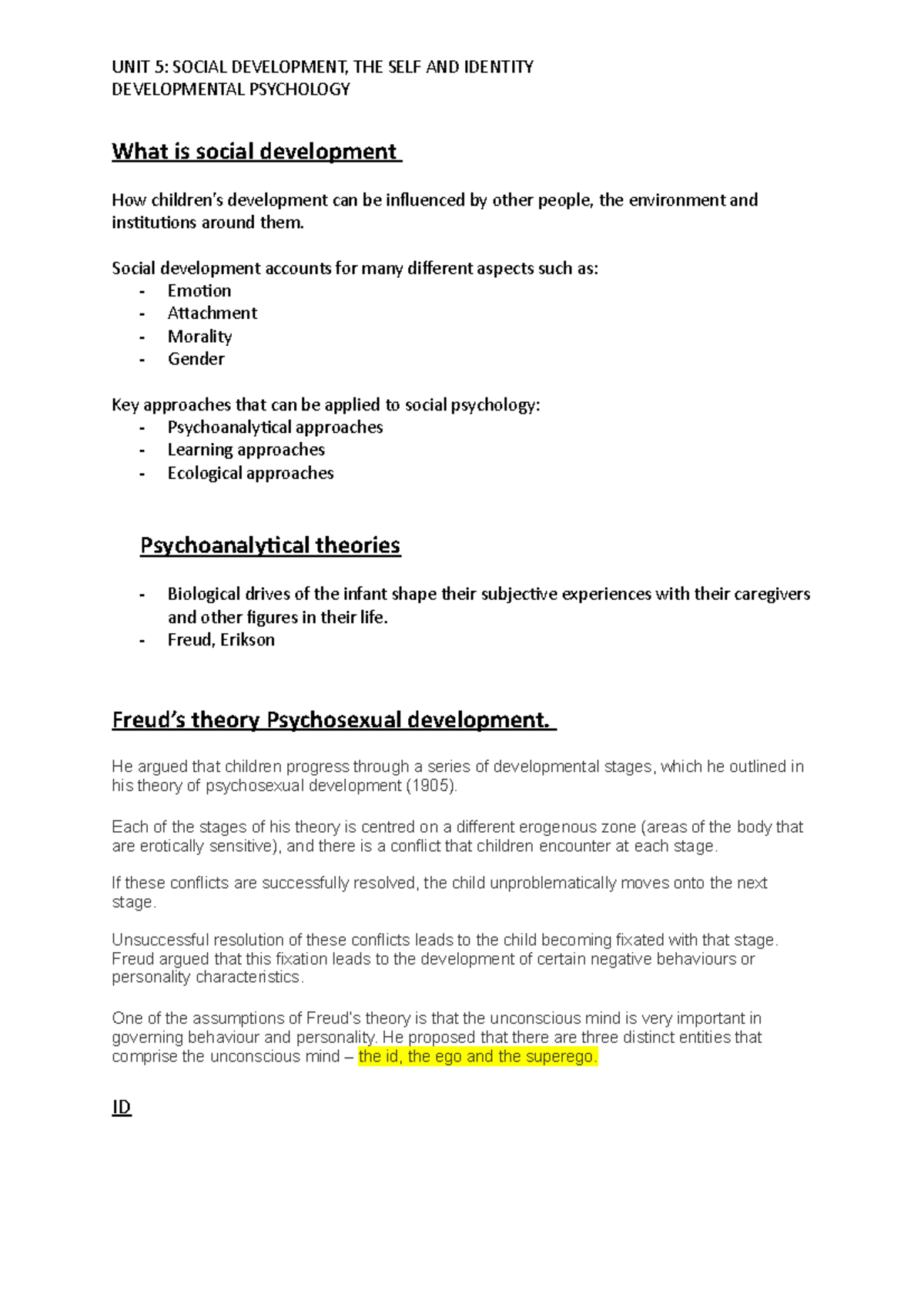 UNIT 5 What Is Social Development DEVELOPMENTAL PSYCHOLOGY What Is