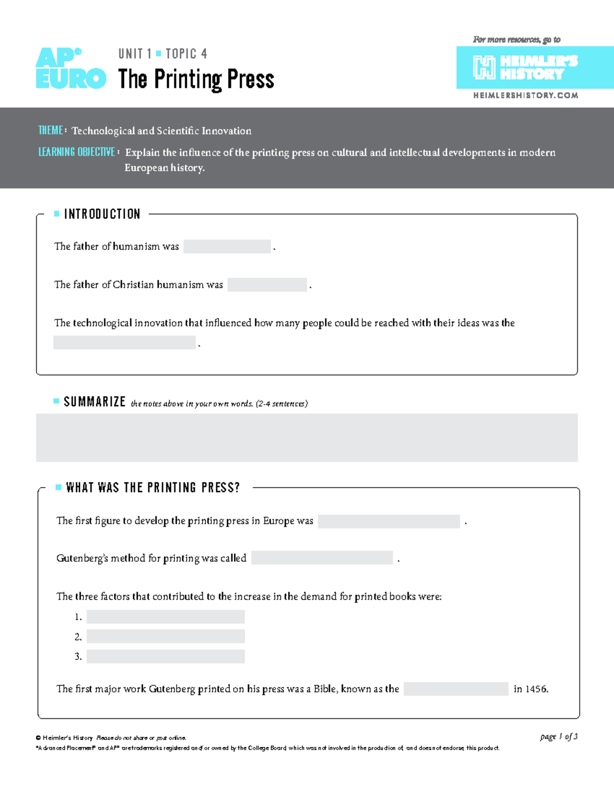 AP Euro Unit 1 Topic 4 Noteguides - For more resources, go to H E I M L ...