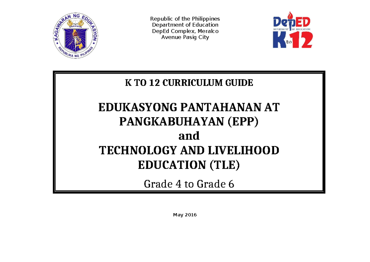 EPP CG Grade 4 - Republic of the Philippines Department of Education ...