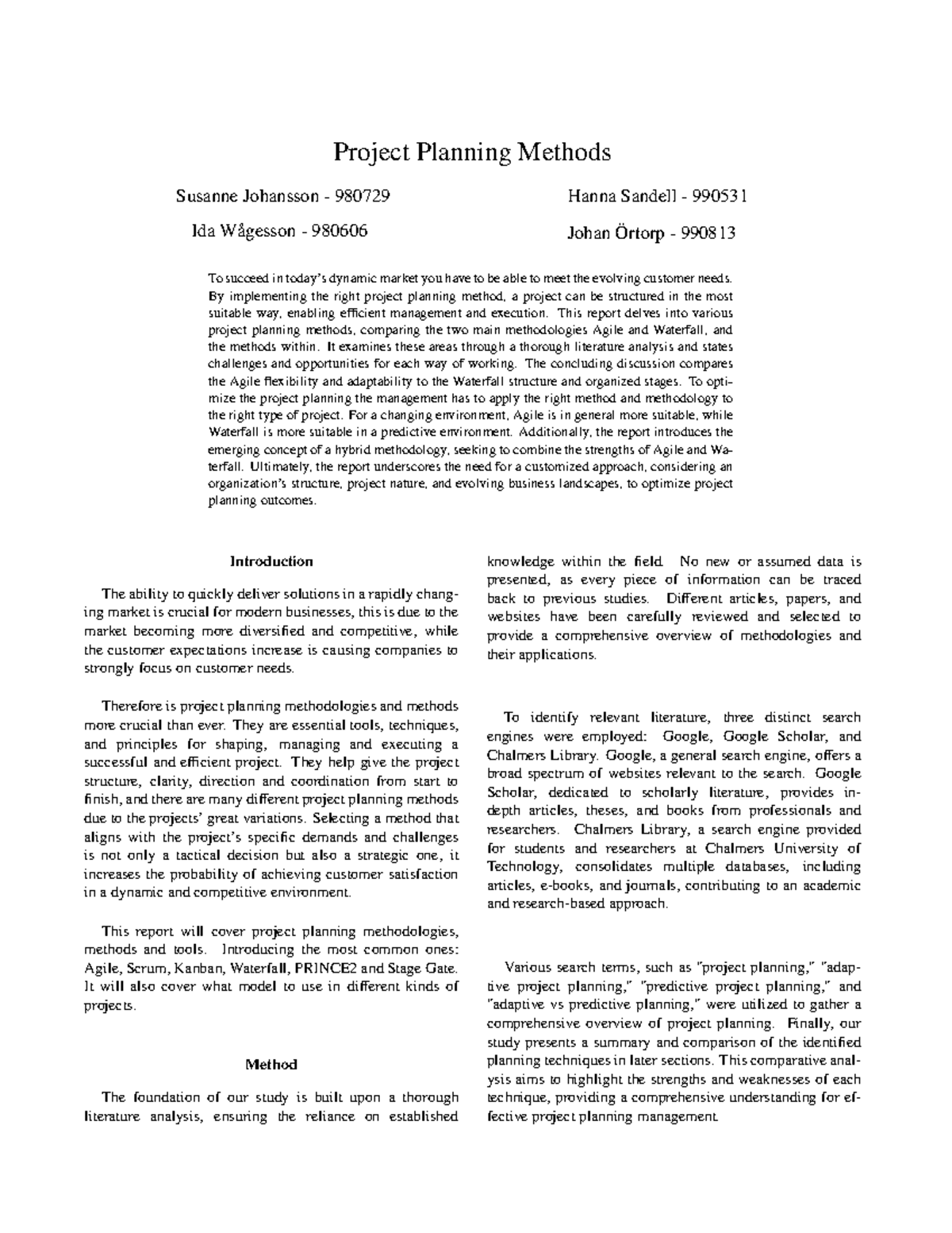 TG8 Project Planning Methods - Project Planning Methods Susanne ...