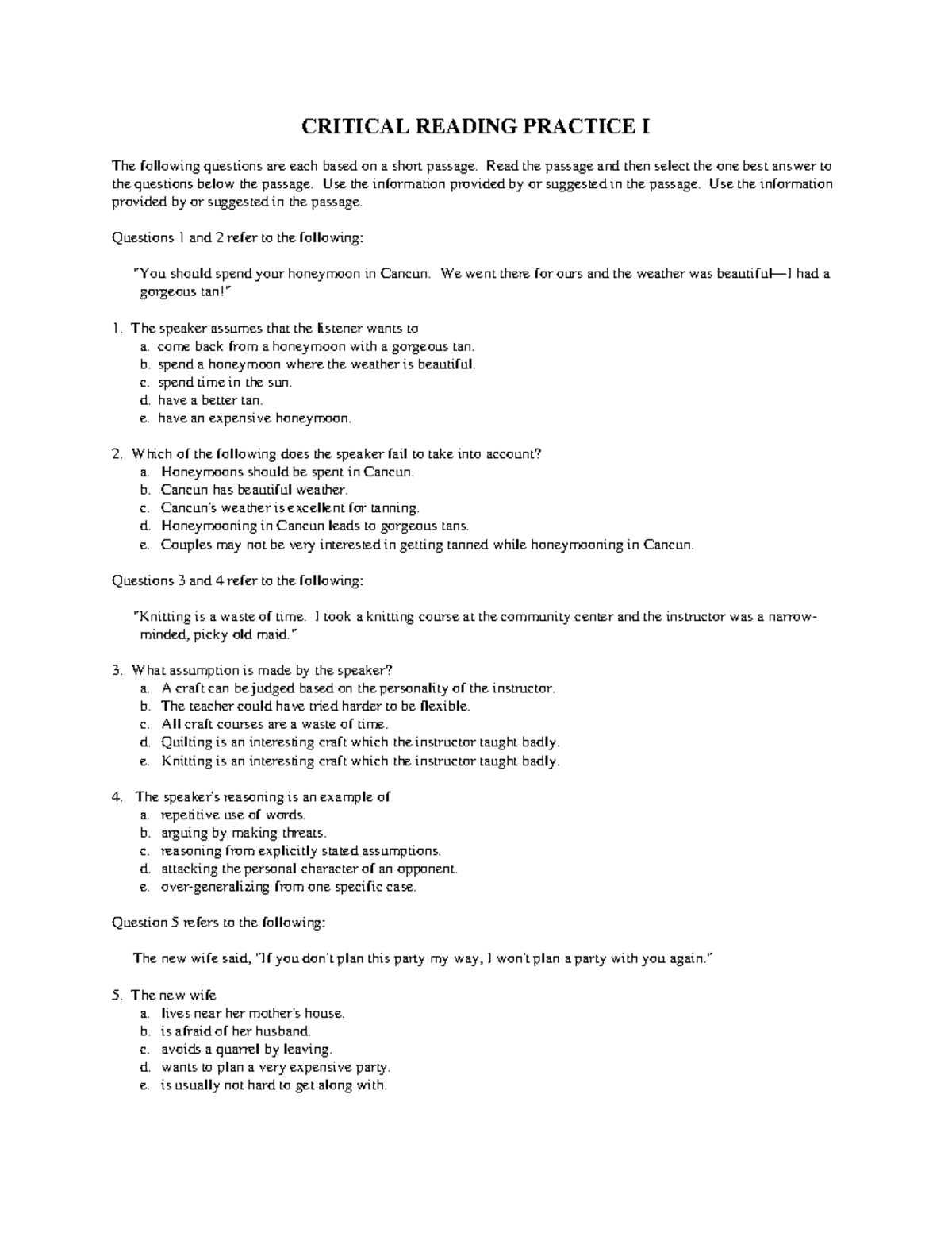 Critical Reading Practice LEED - CRITICAL READING PRACTICE I The ...