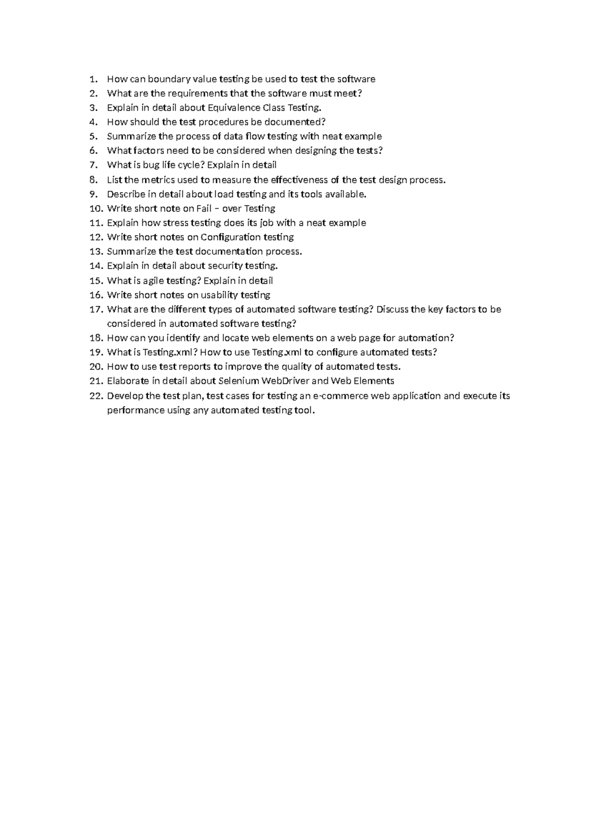 STA samp - How can boundary value testing be used to test the software ...