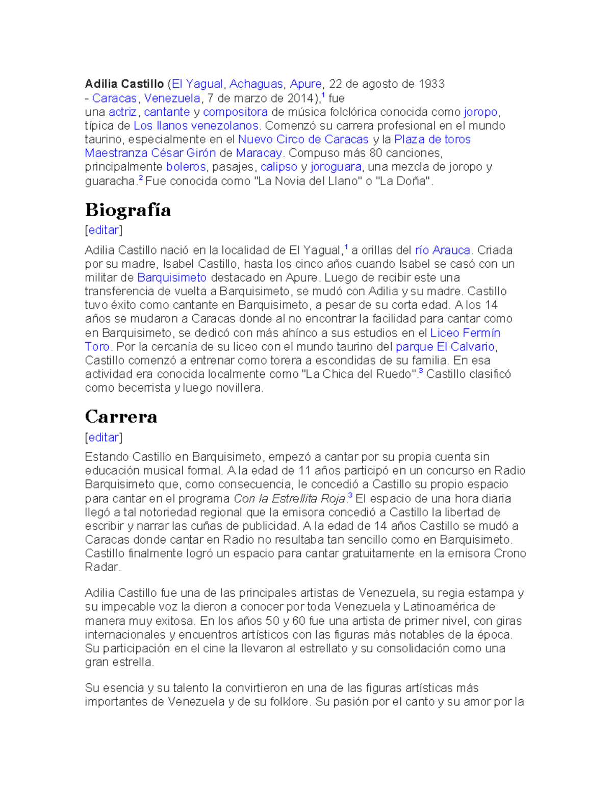 Adilia Castillo biografia - Adilia Castillo (El Yagual, Achaguas, Apure ...