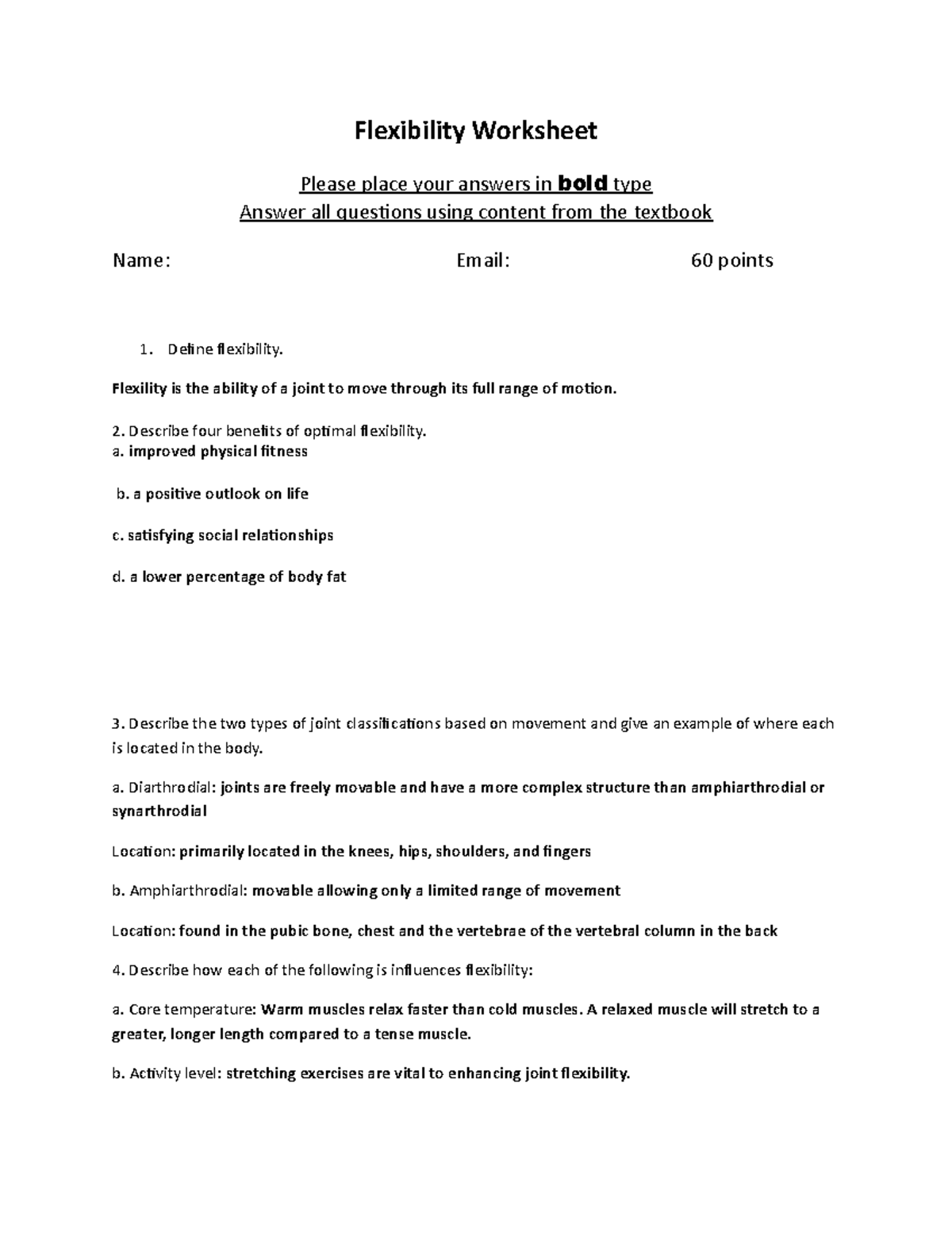 Flexibility Worksheet OL copy copy - Flexibility Worksheet Please place ...