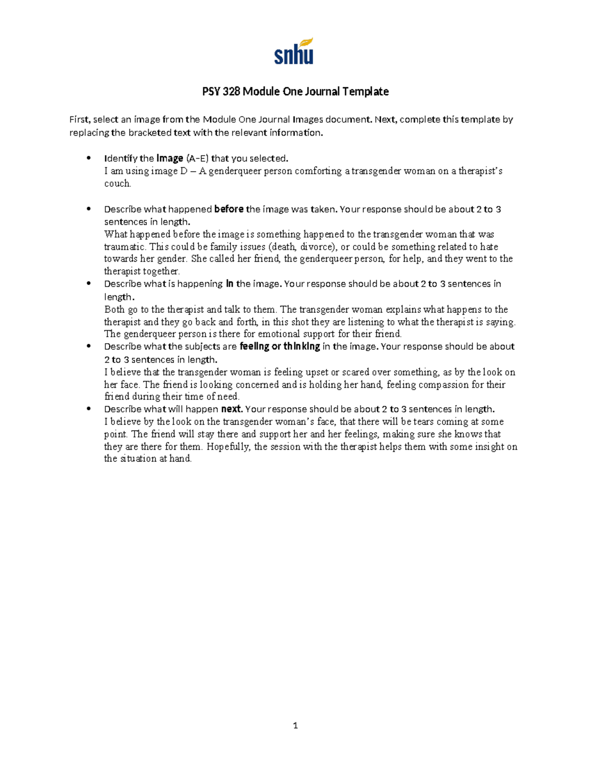 PSY 328 Module One Journal Template - PSY 328 Module One Journal ...