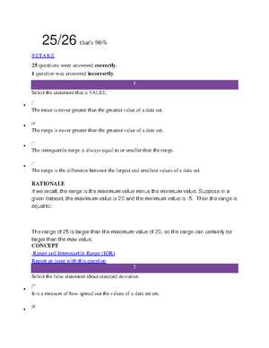 Milestone 2 - 25/26 that's 96% RETAKE 25 questions were answered ...