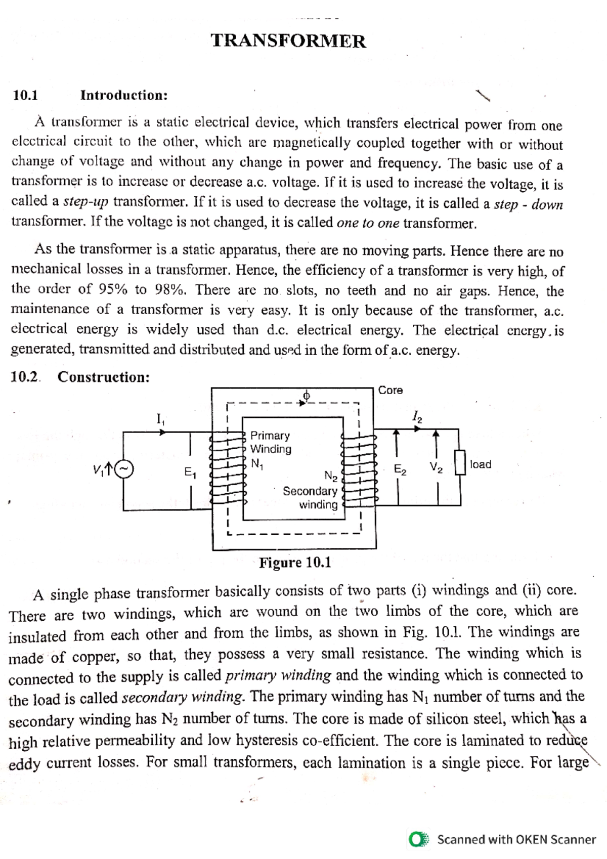 Transformers - notes - Introduction to electrical engineering - Studocu