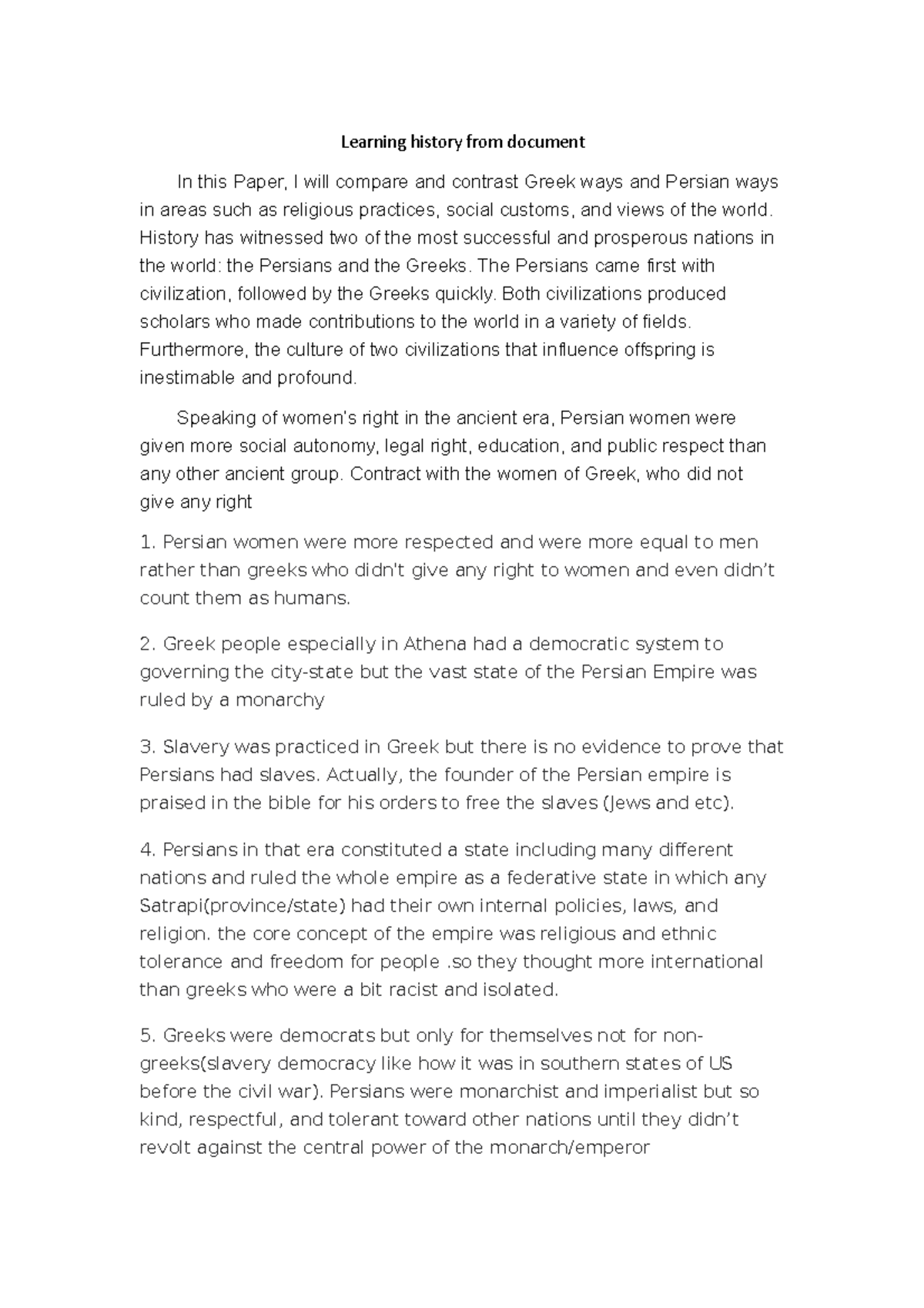 HUM - hum essay - Learning history from document In this Paper, I will ...