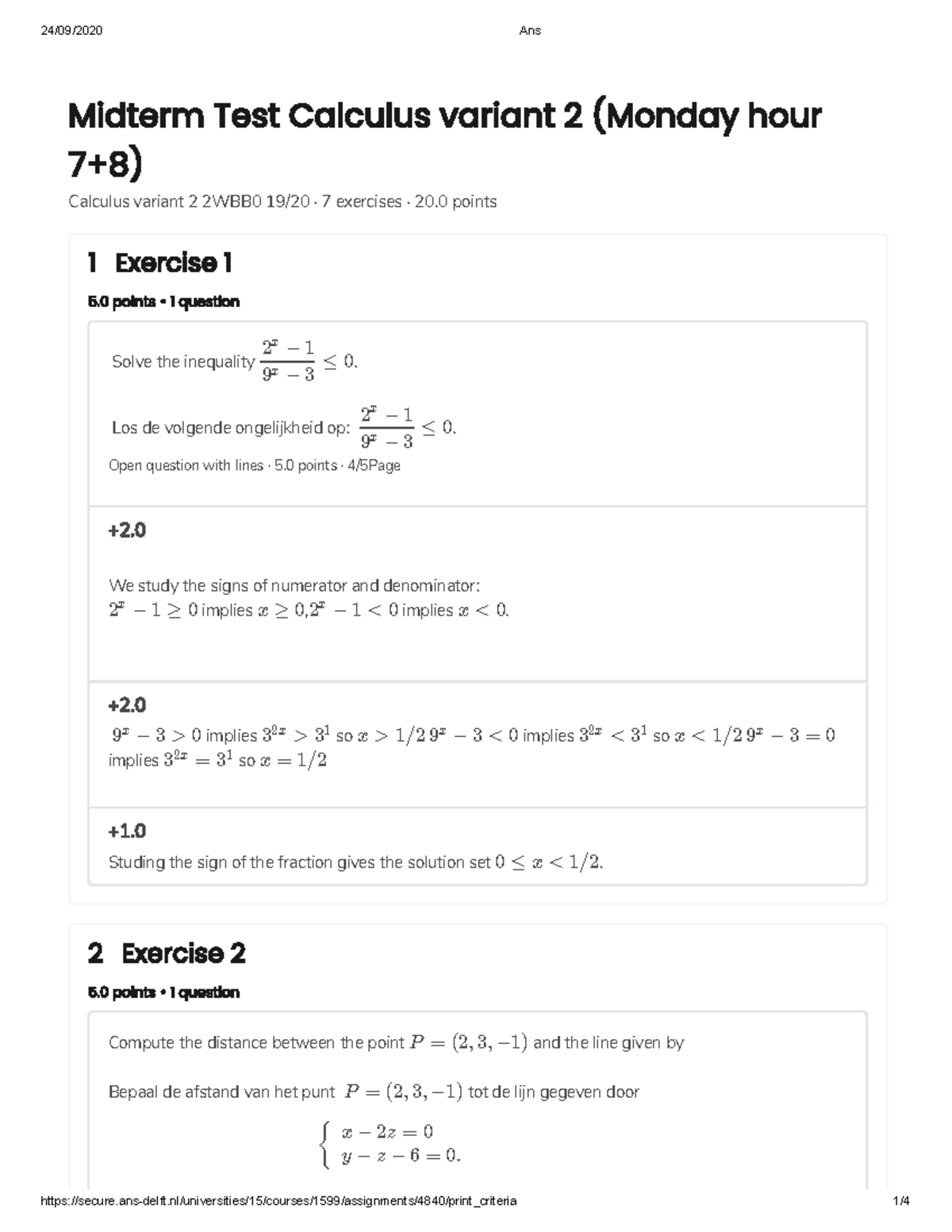 2WBB0 2019-09-30-Midterm-Version 1-Answer-model - Midterm Test Calculus ...