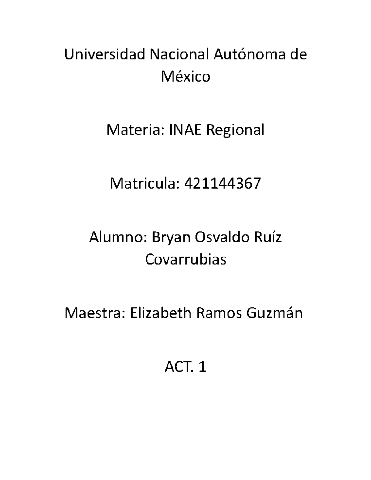Act 1 - economia internacional - Universidad Nacional Autónoma de ...