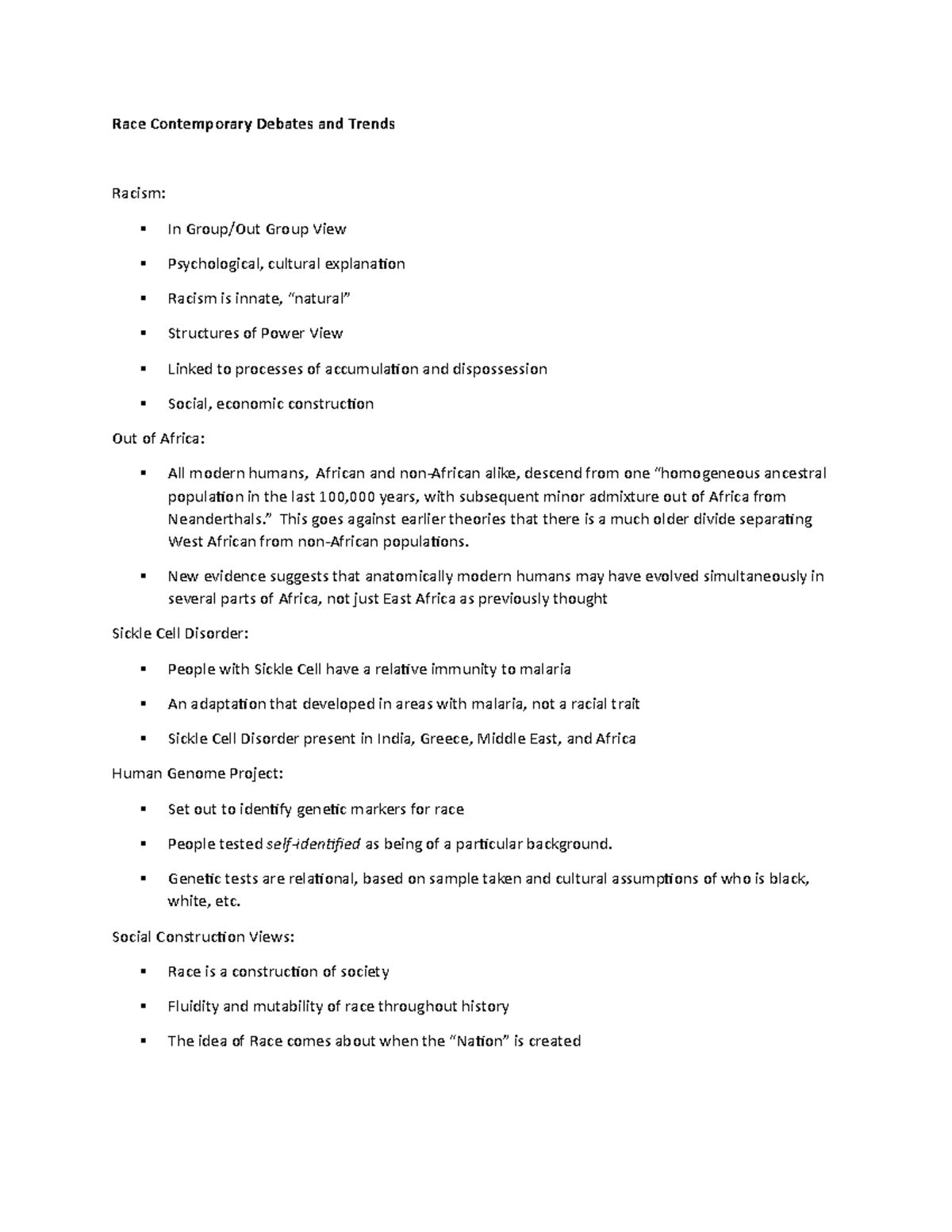 Race Contemporary Debates and Trends - Race Contemporary Debates and ...