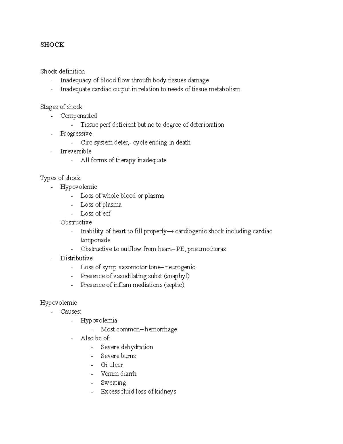 Shock - SHOCK Shock definition - Inadequacy of blood flow throufh body ...