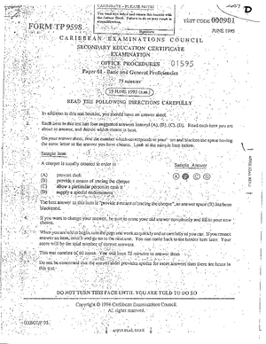 Multiple Choice A - its a past paper - Office Administration - Studocu