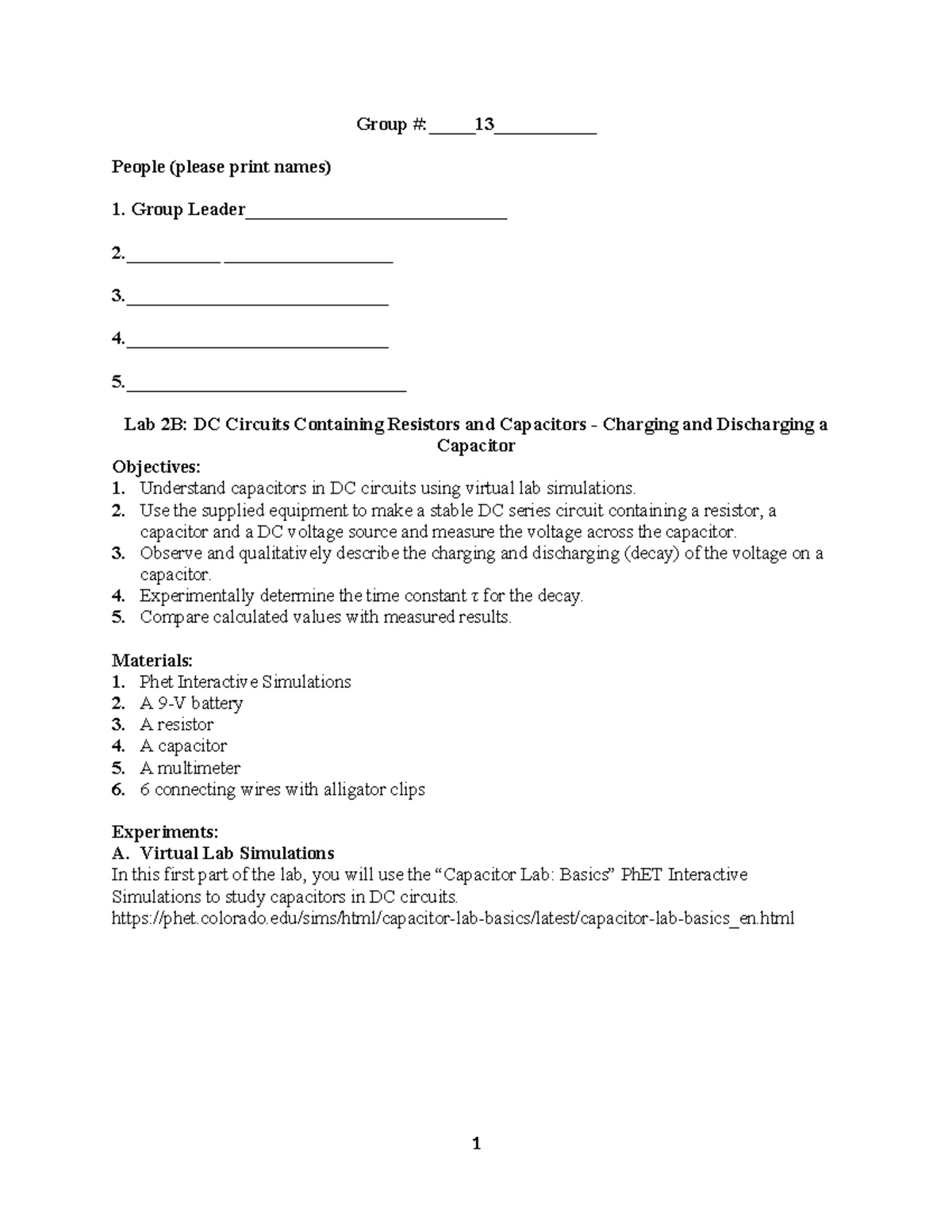 Lab 2B Worksheet-1 - need to unlock - Group #:13______ People (please ...
