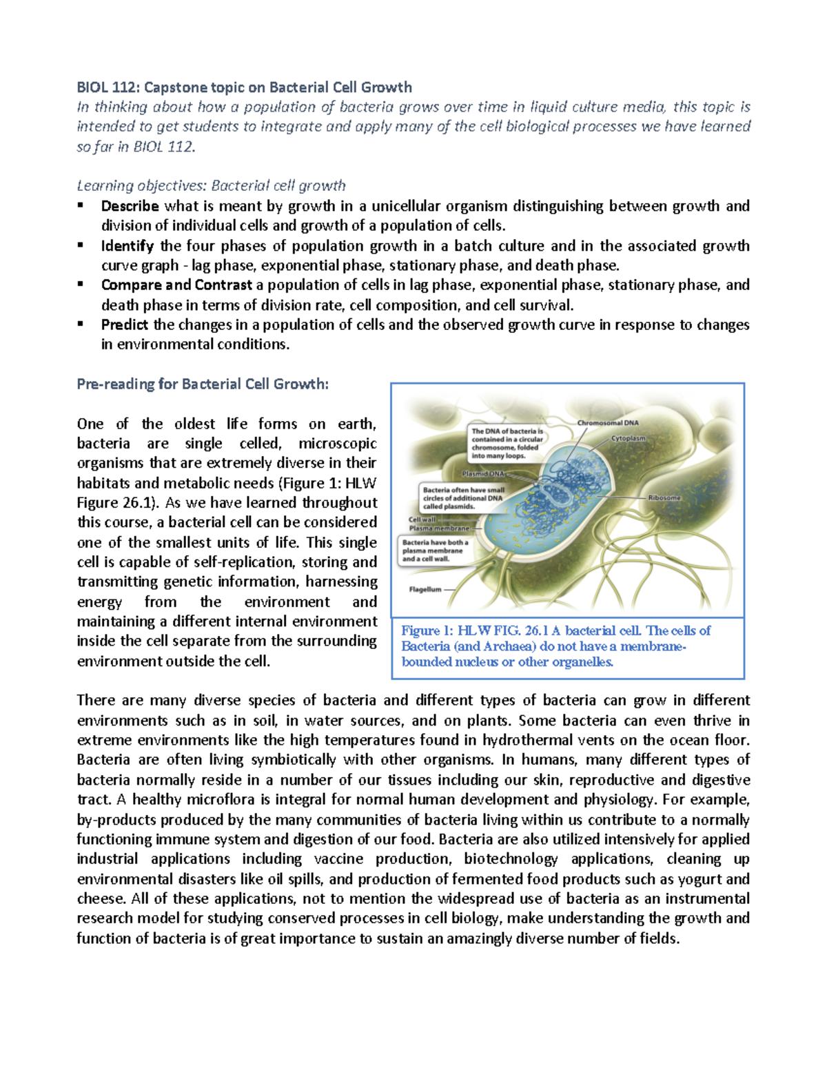 Bacterial growth - Lecture notes 30-35 - BIOL%112:%Capstone%topic%on ...