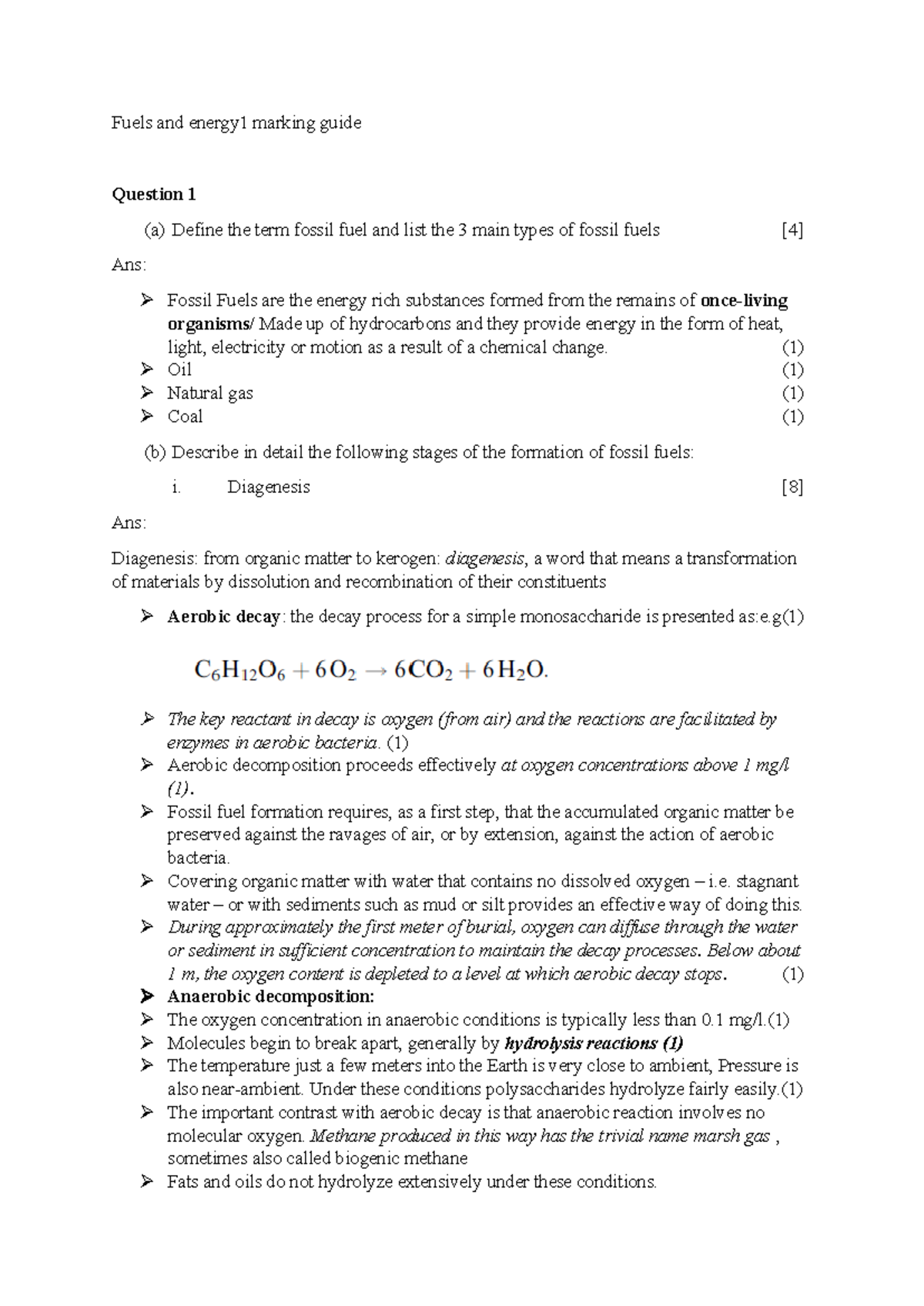 Marking guide - Fuels and energy1 marking guide Question 1 (a) Define ...