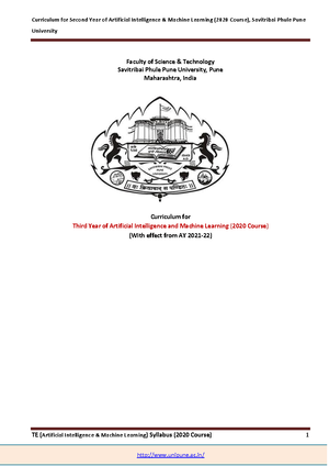 Artificial Intelligence and Data Science - SPPU - Studocu