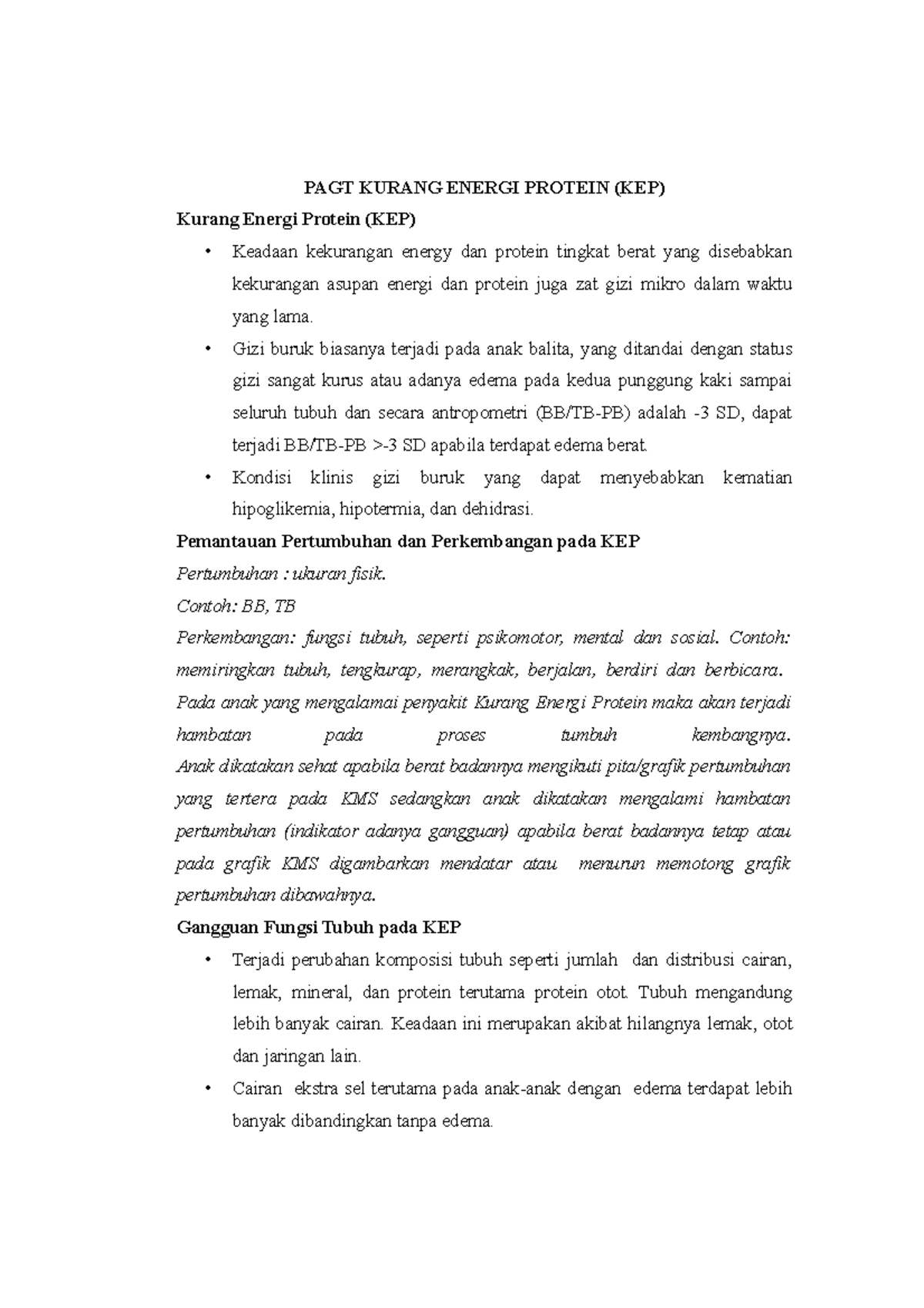 Materi PAGT Kurang Energi Protein - PAGT KURANG ENERGI PROTEIN (KEP ...