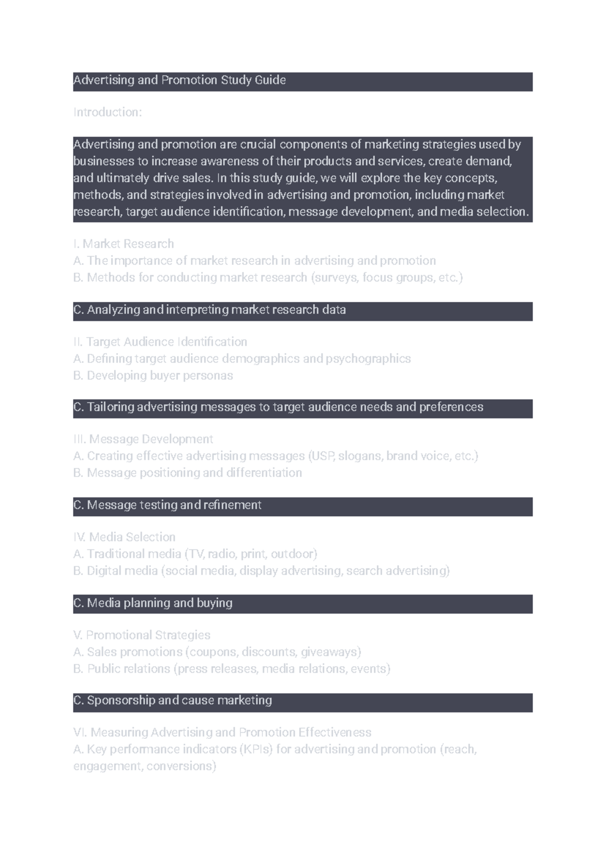 Advertising and Promotion Study Guide - Advertising and Promotion Study ...