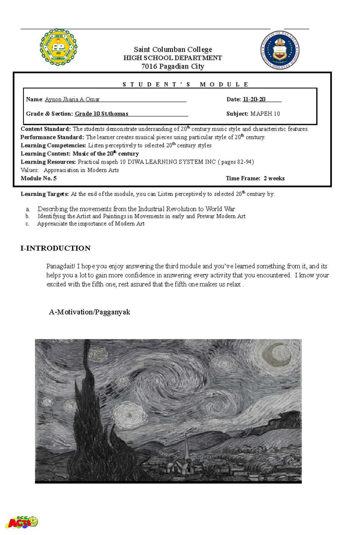 Music, and Art , Physical Education and Health - Xavier - Studocu