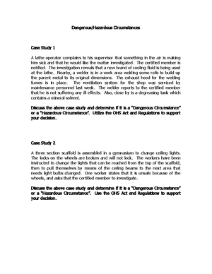 OHS Worksheet #1 - Worksheet # 1 : OHS Act Establishment of Joint ...
