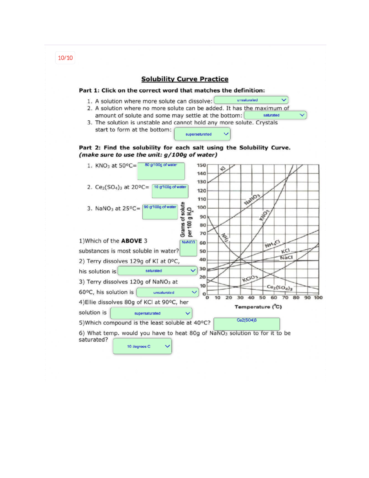 Solubility practice - Studocu