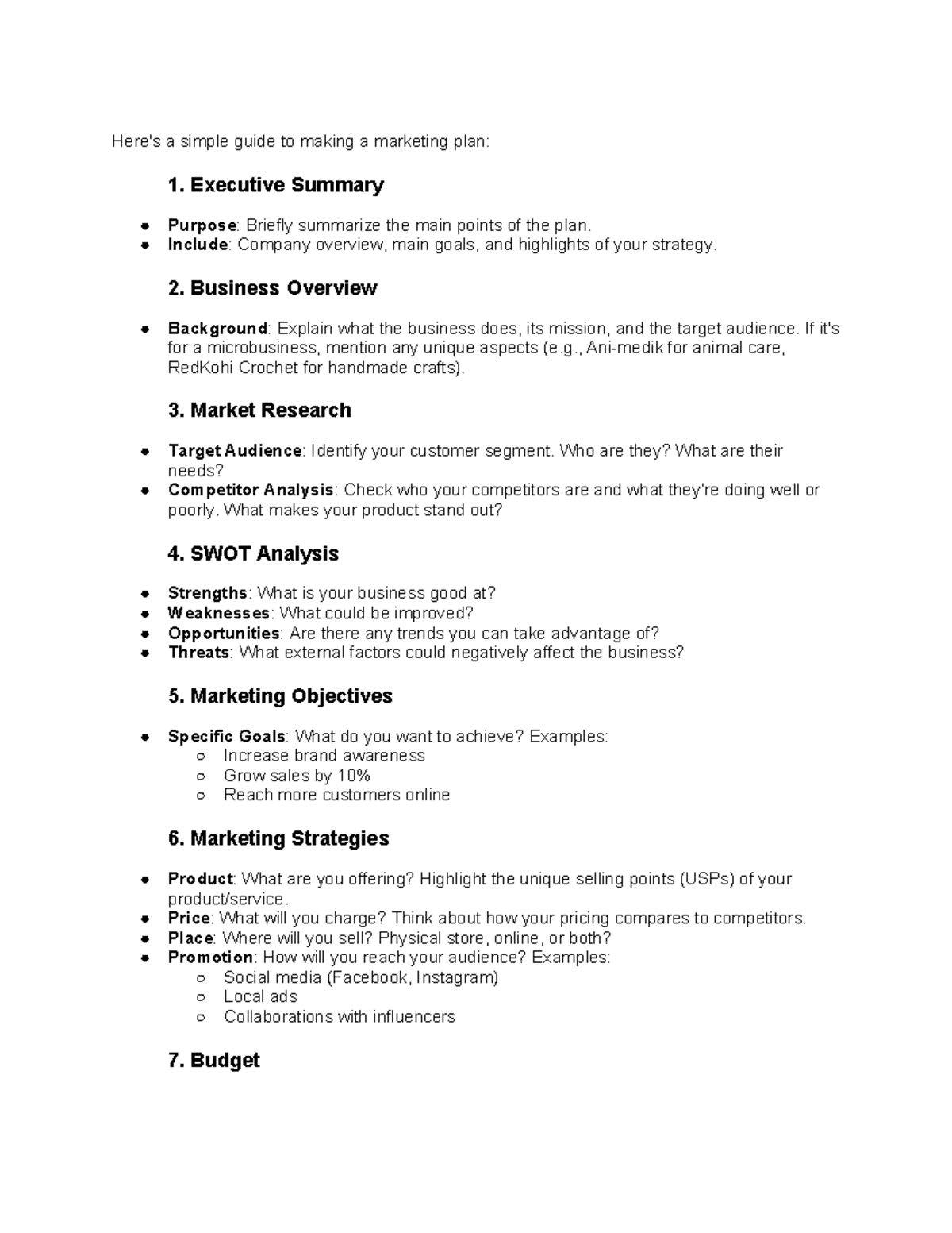 Here's a simple guide to making a marketing plan - Executive Summary ...