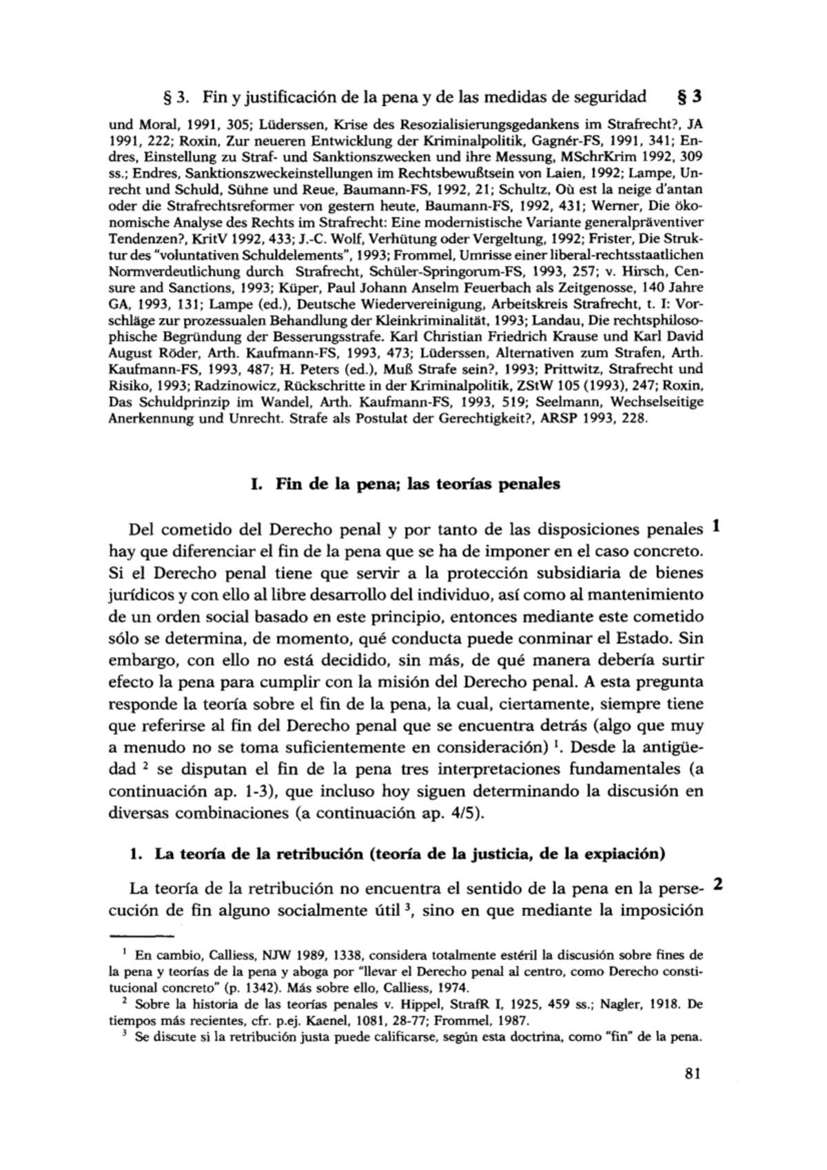 Roxin Derecho Penal - Teorías de la pena - § 3. Fin y justificación de ...
