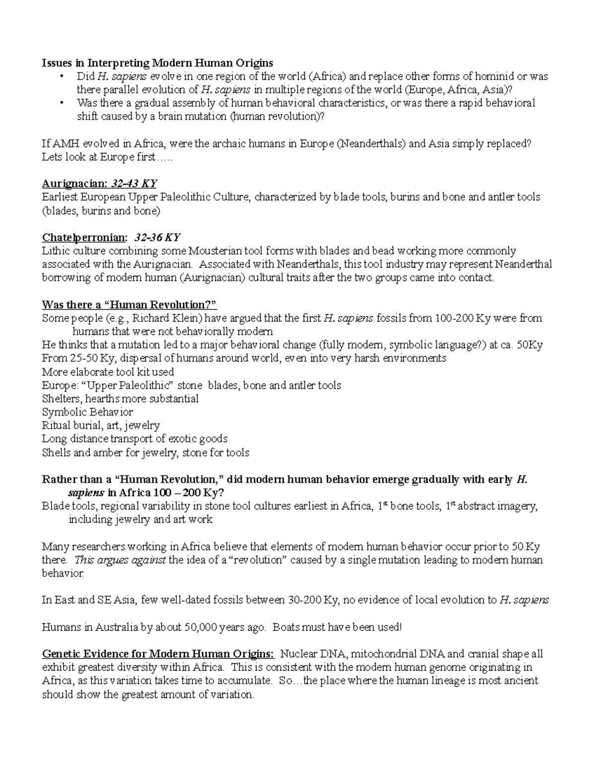 Lecture 24 notes - Professor Linville - Issues in Interpreting Modern ...