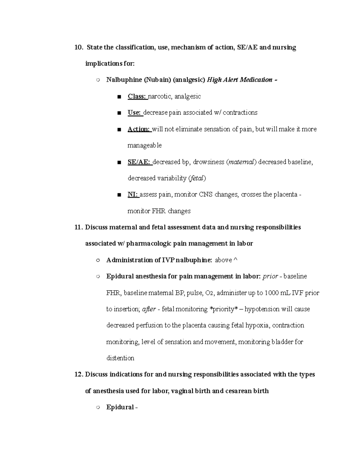Intrapartum Nursing + NST Objectives 10 - 17 - State the classification ...