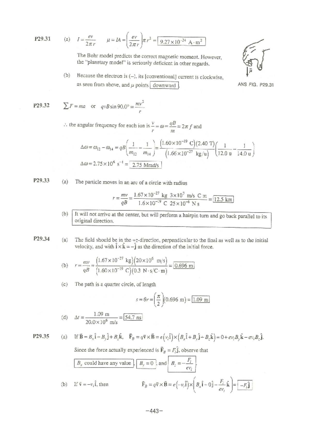 Serway Raymond 대학물리학 8판 솔루션-4 - P29 (a) A The Bohr model predicts the ...