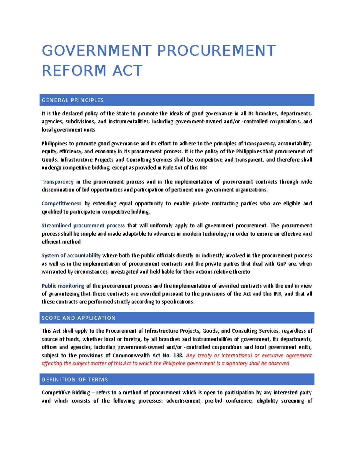 Government Procurement Reform Act - GOVERNMENT PROCUREMENT REFORM ACT ...