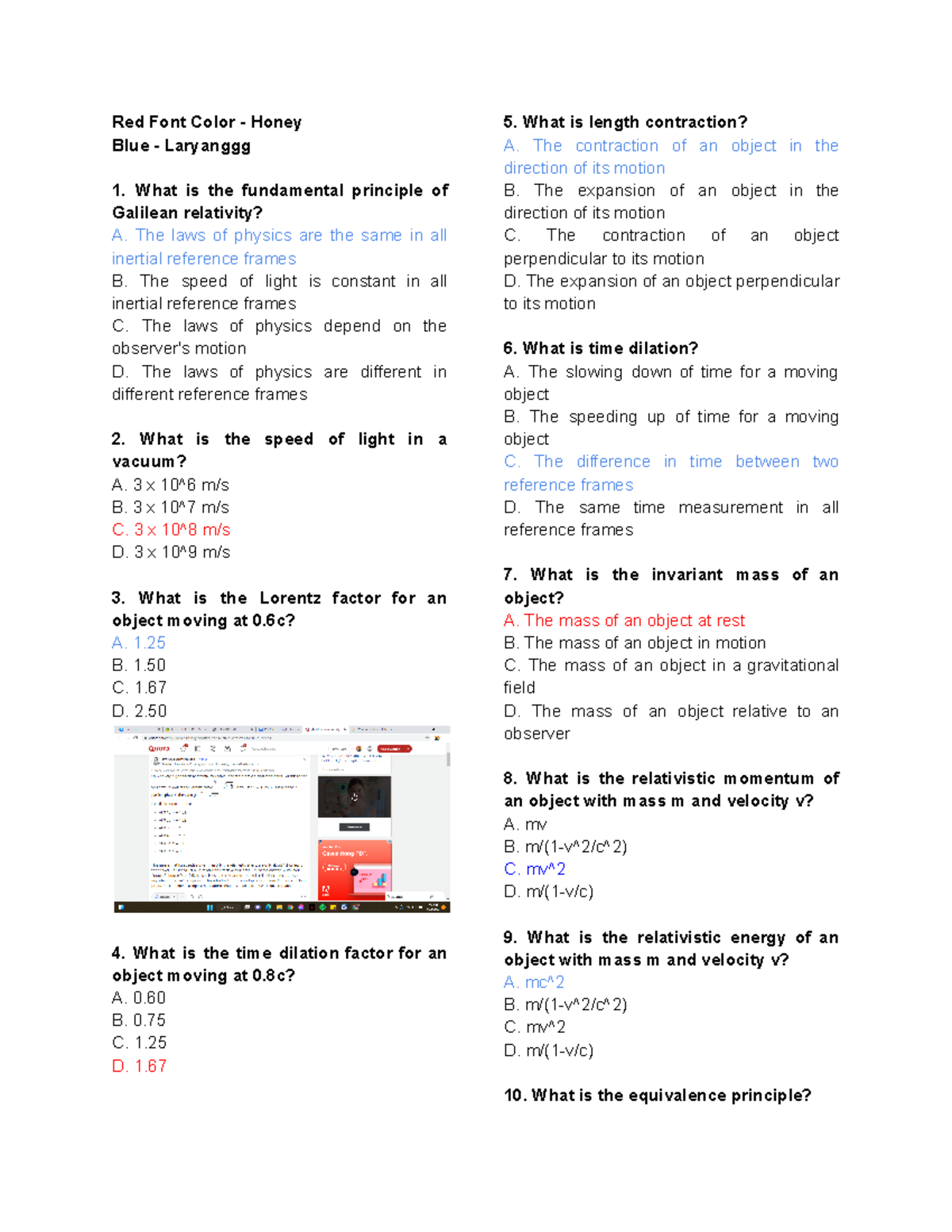 Physics - Red Font Color - Honey Blue - Laryanggg What is the ...