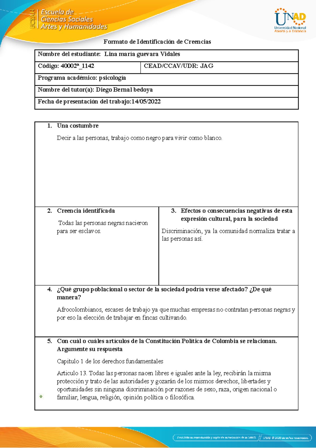 Actividad 2 Terminada - trabajo terminado - Formato de Identificación ...