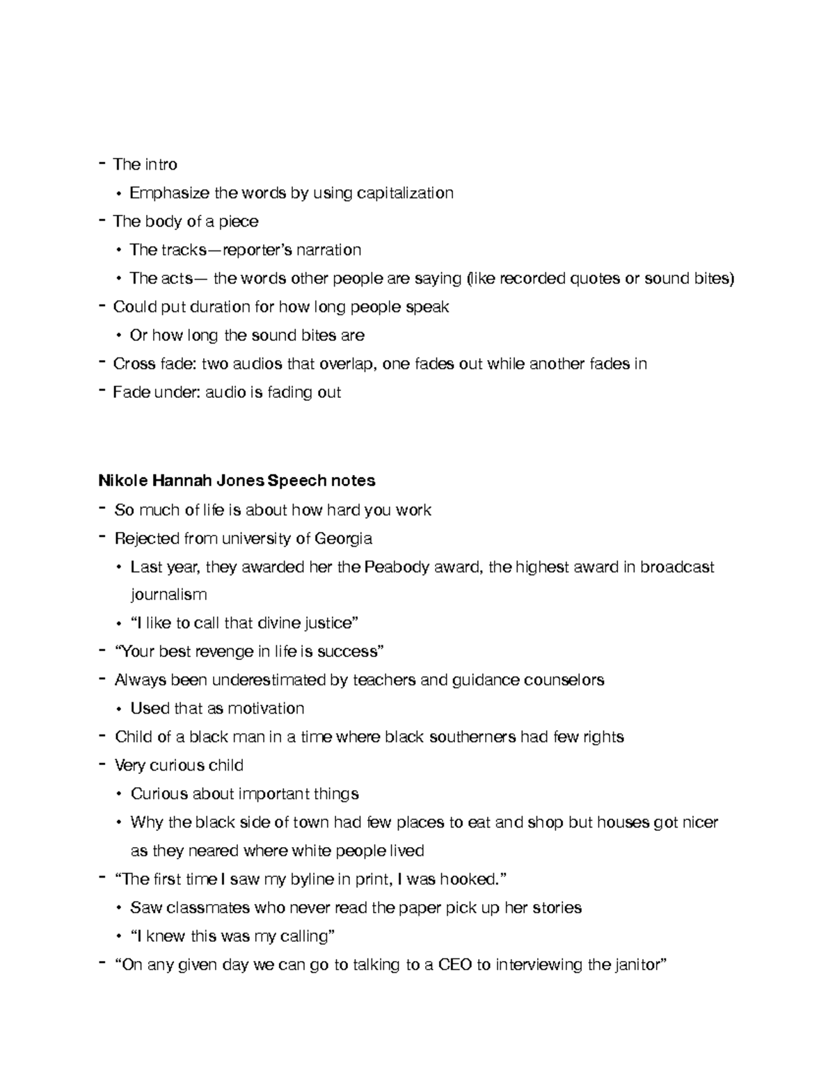 Radio Broadcast Notes PDF - The intro • Emphasize the words by using ...