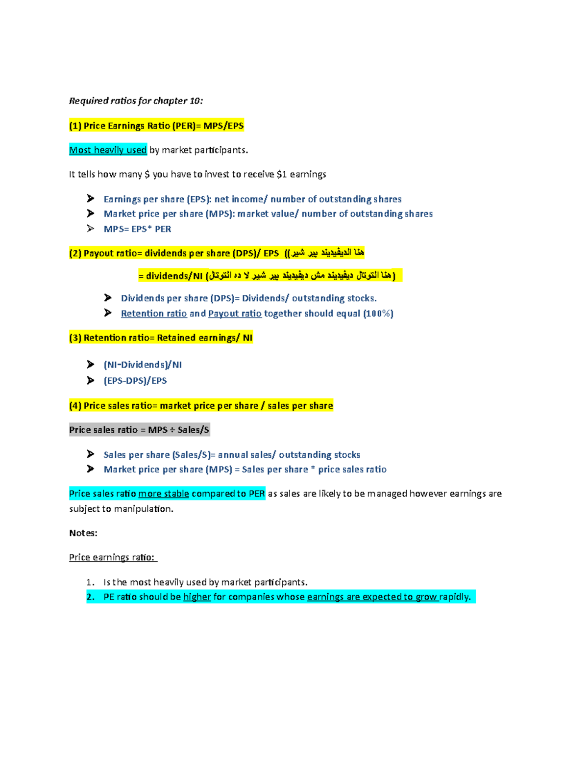 Chapter 10 ratios (1) - Choose to answer either question 1 or 2 ...